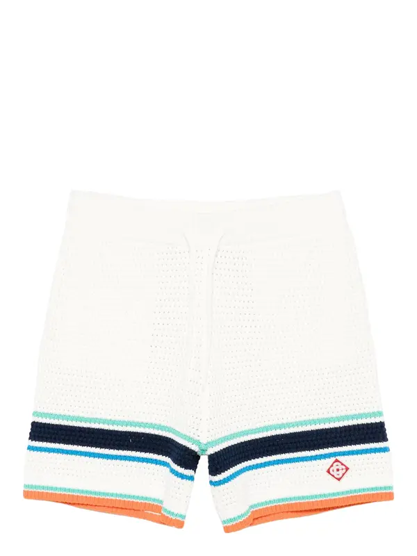 Casablanca Crochet Tennis Shorts - White