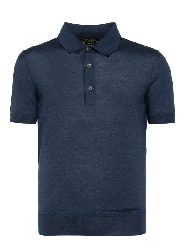 TOM FORD Short-sleeved Polo Shirt - Blue