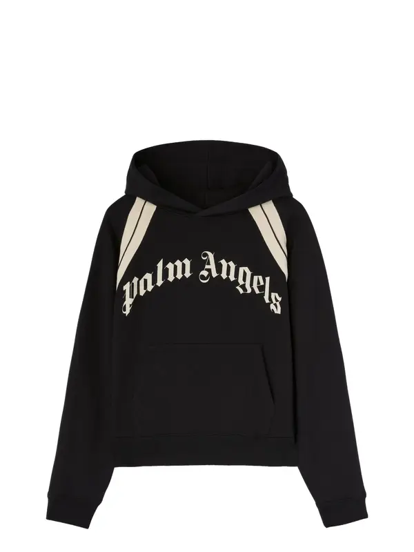 Palm Angels Logo-print Cotton Hoodie - Black