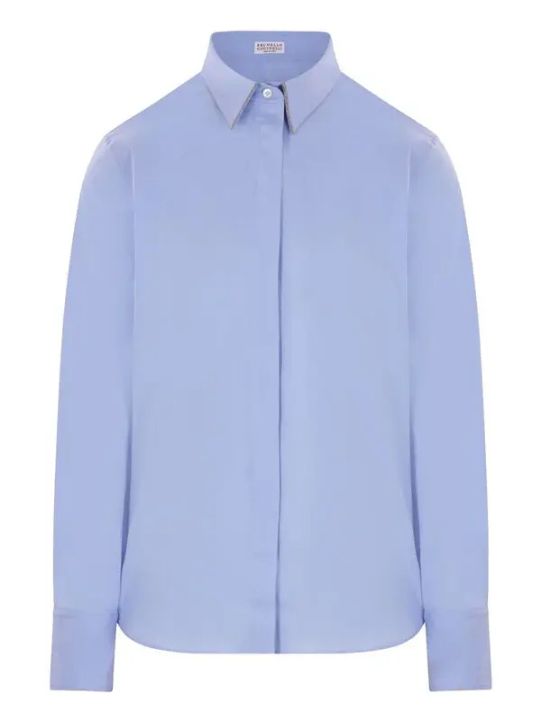 Brunello Cucinelli Poplin Shirt - Blue
