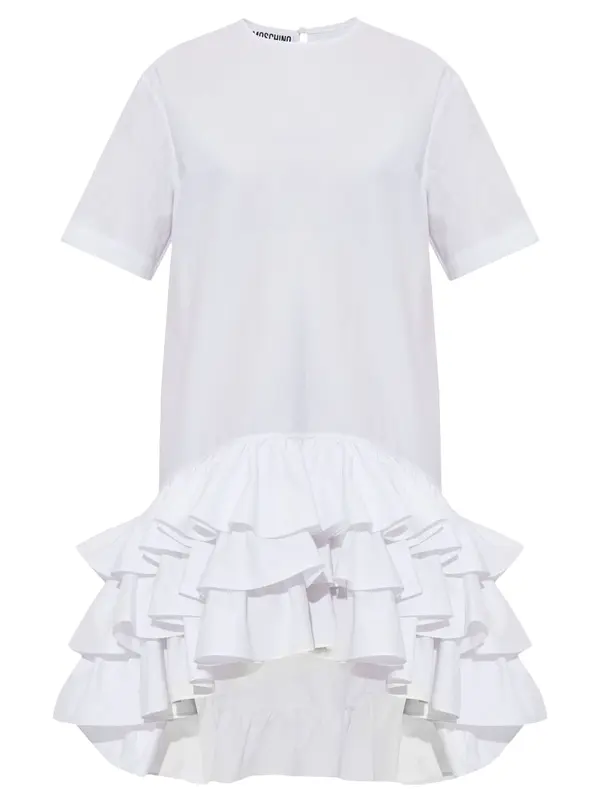 Moschino Asymmetric Ruffled Dress - White