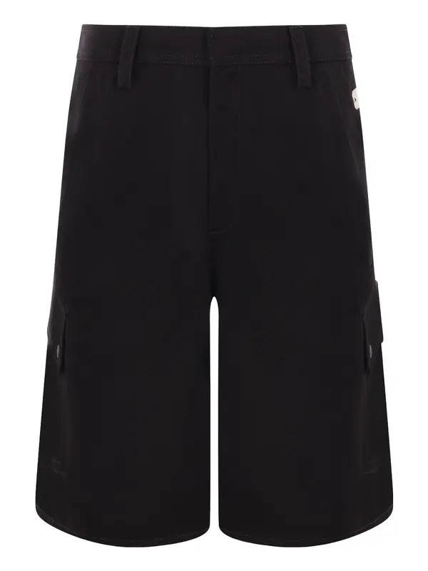 Off-White Logo-embroidered Cargo Shorts - Black
