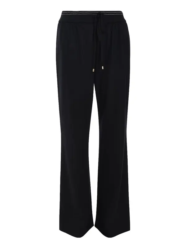 Lorena Antoniazzi Virgin Wool Track Pants - Black