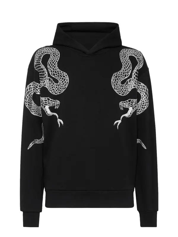 Philipp Plein Crystal-snake Hoodie - Black