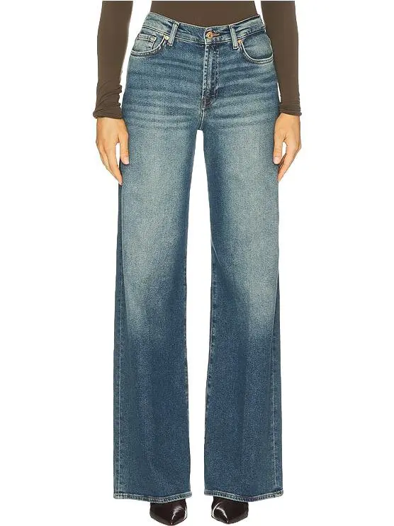 7 For All Mankind Lotta Wide-leg Jeans - Sea Level