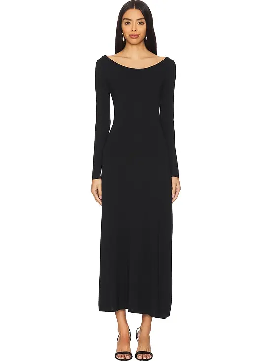 RÓHE Off-shoulder Knitted Dress - Black