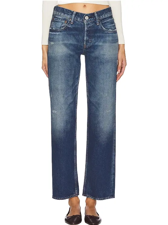 Moussy Vintage Ridgefield Straight Low Jeans - Blue