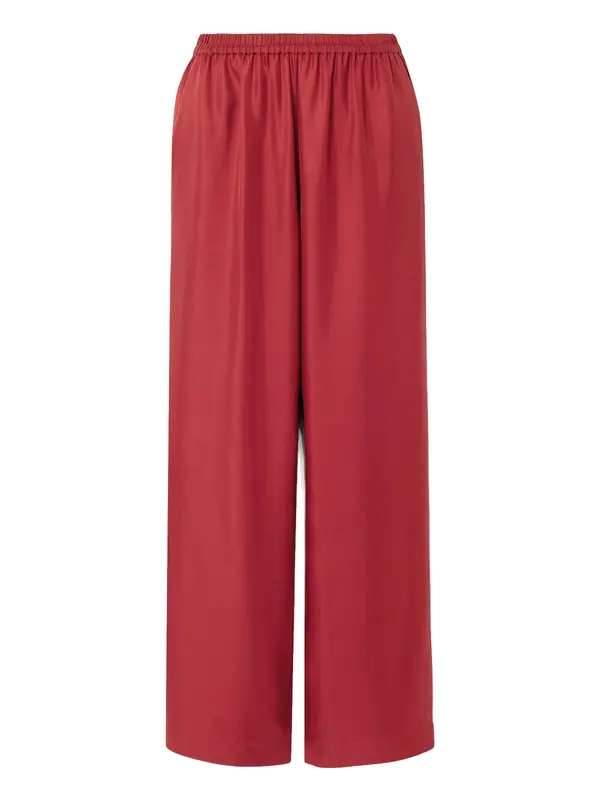 Loulou De Saison Alera Silk-twill Wide-leg Pants - Red