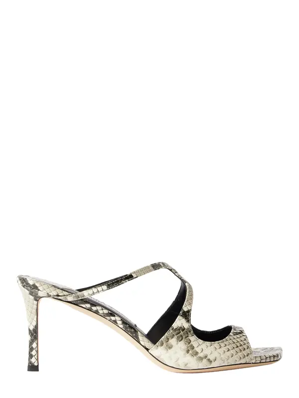 JIMMY CHOO Anise 75 Snake-effect Leather Sandals - Animal Print