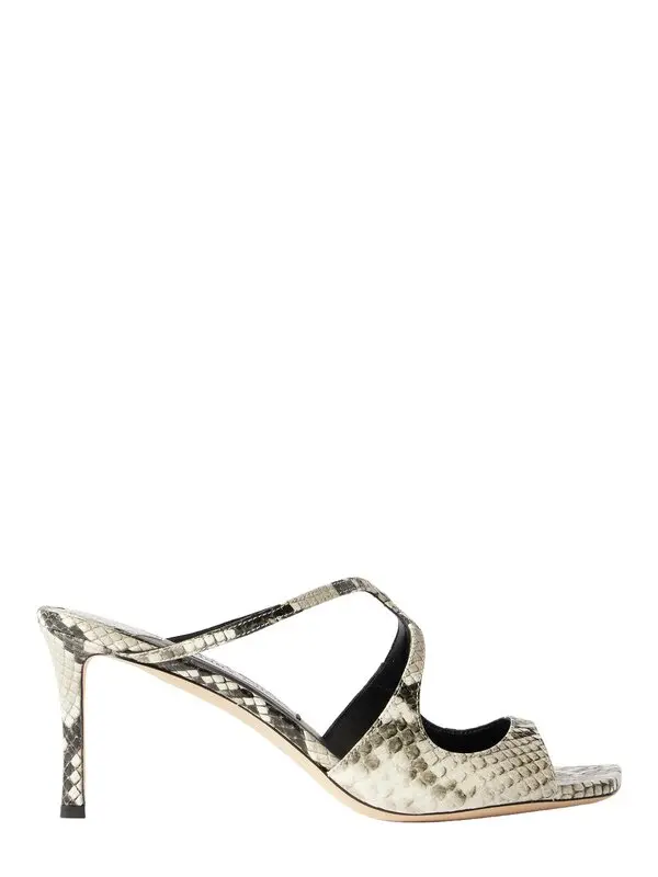 JIMMY CHOO Anise 75 Snake-effect Leather Sandals - Animal Print
