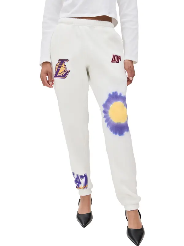 DANNIJOPRO Dannijo Lakers Tie-dye Fleece Sweatpants - White
