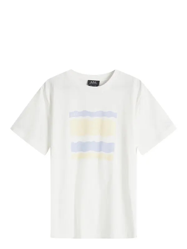 A.p.c. Malone Wave Print T-shirt - White/yellow