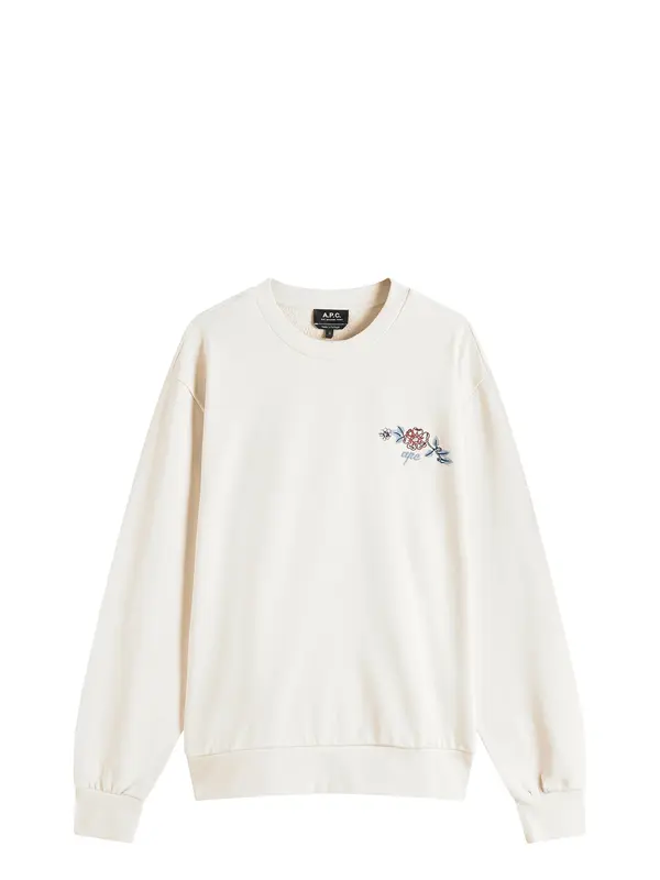 A.p.c. Tyler Floral Logo Crew Sweatshirt - Ecru