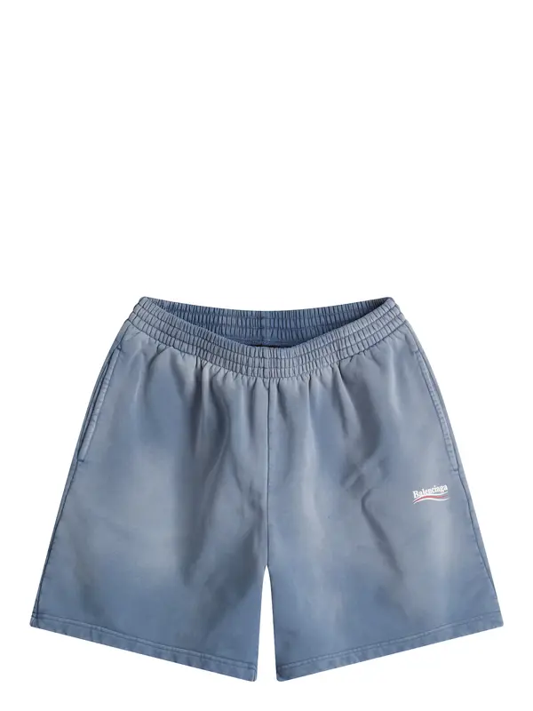 Balenciaga Campaign Sweat Shorts - Faded Blue/white/red