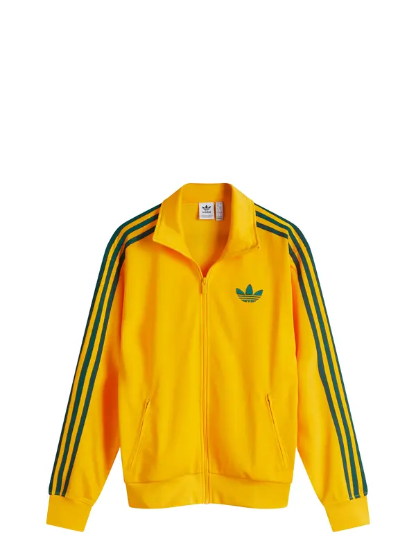 Adidas Firebird Loose Track Top - Crew Yellow/collegiate Green