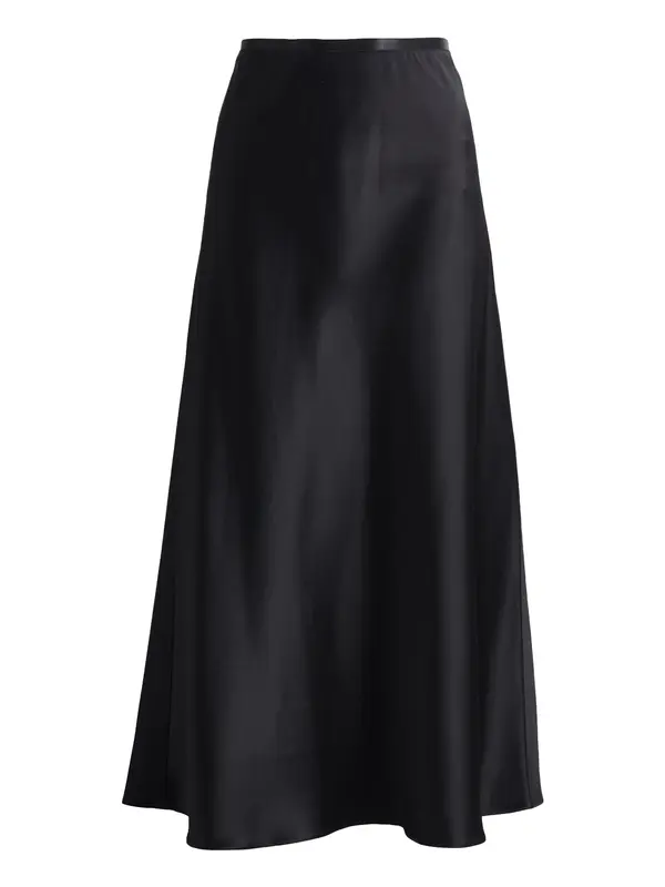 Max Mara Carnet Silk Midi Skirt - Black
