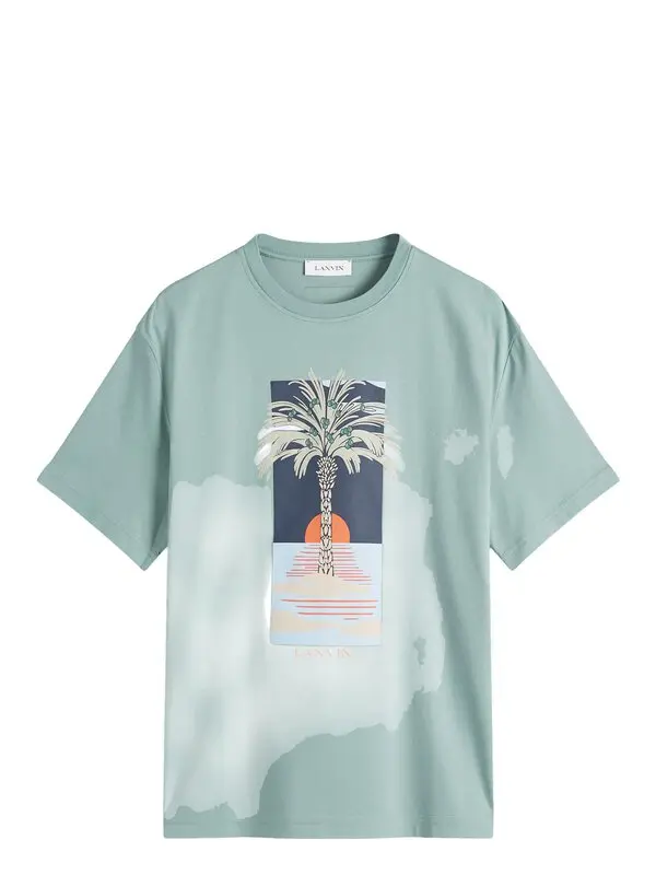 LANVIN Printed T-shirt - Vert De Gris