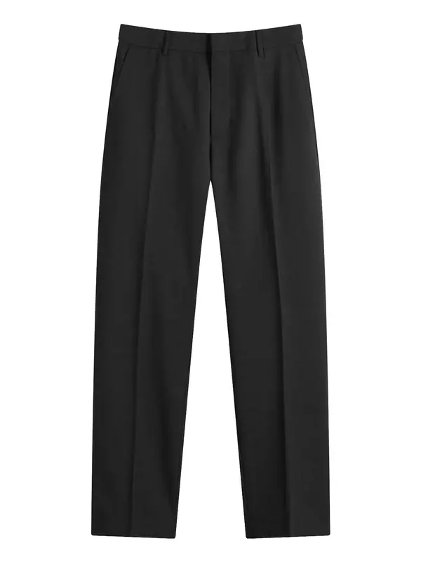 Ami Straight Fit Wool Gabardine Trousers - Black