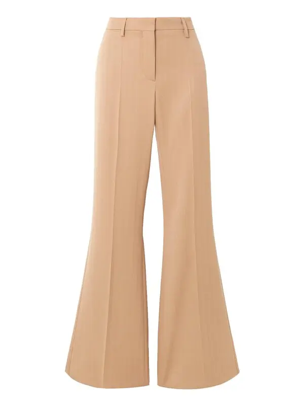 Stella McCartney Pinstriped Wool-blend Flared Pants - Brown