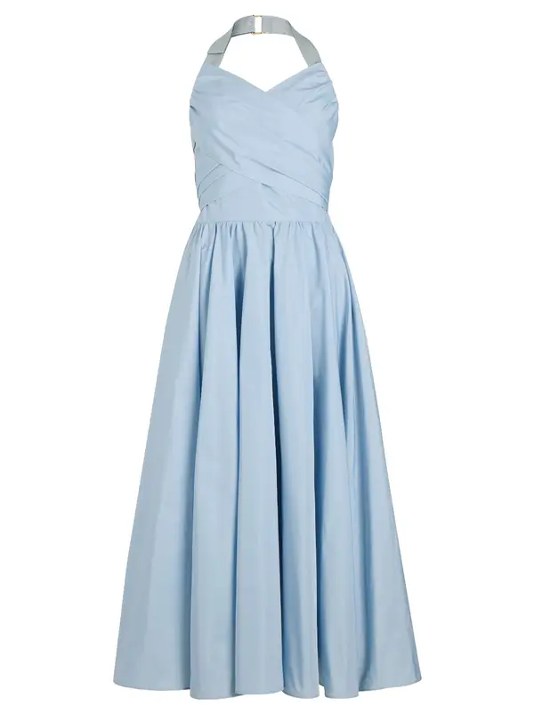 Patou Halterneck Faille Maxi Dress - Blue