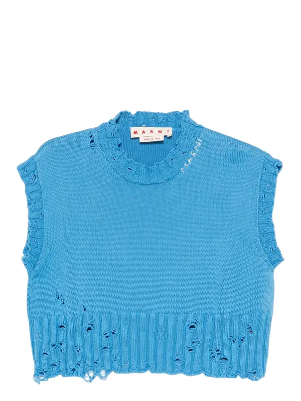 Marni Crew-neck Sleeveless Sweater - Blue