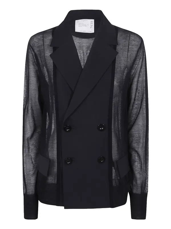 Sacai Semi-sheer Blazer - Black