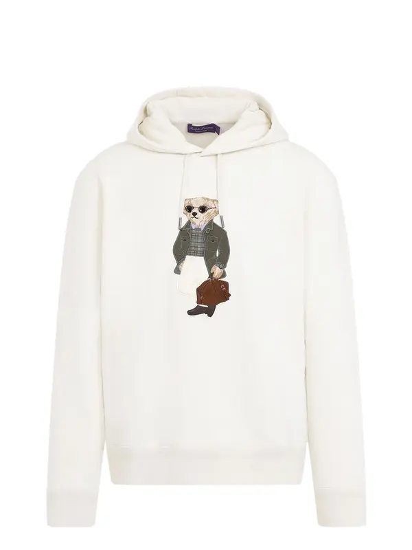 Ralph Lauren Purple Label Teddy Bear Print Hoodie - Neutrals