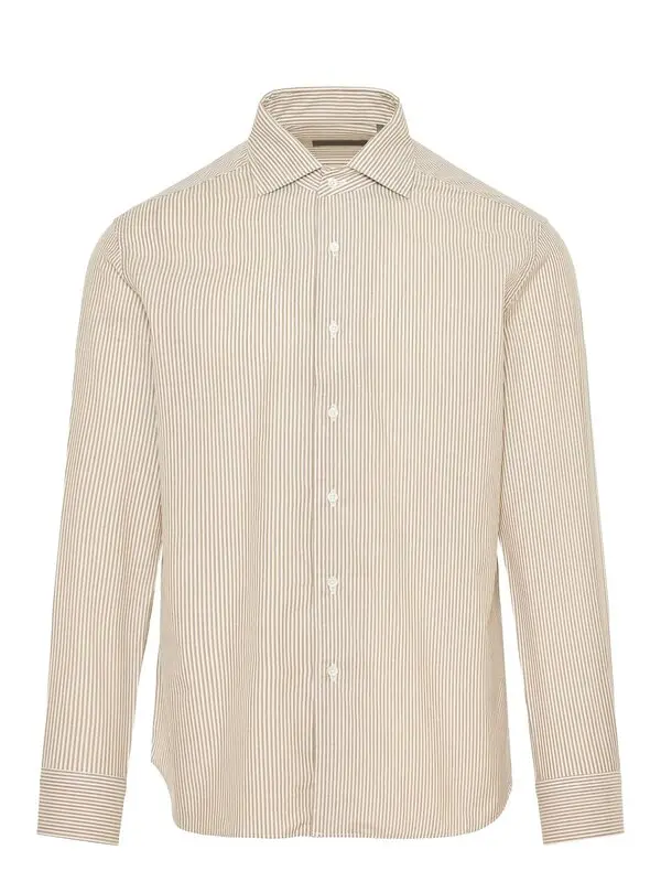 Corneliani Striped Button-up Shirt - Neutrals