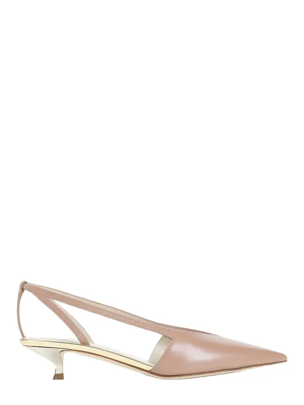 Giorgio Armani 30mm Leather Slingback Pumps - Neutrals