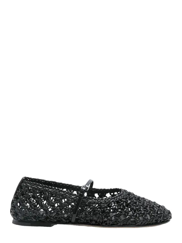 Dear Frances Balla Weave Ballerina Flats - Black