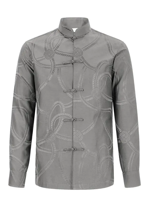 Shanghai Tang Patterned-jacquard Shirt - Grey