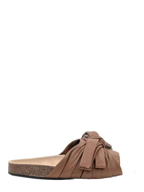JW Anderson Bow Flat Sandals - Brown