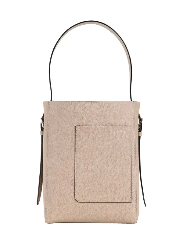 VALEXTRA Mini Leather Bucket Bag - Neutrals
