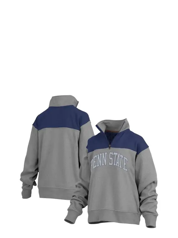 PRESSBOX Penn State Nittany Lions Avon Fleece Quarter-zip Jacket - Gray