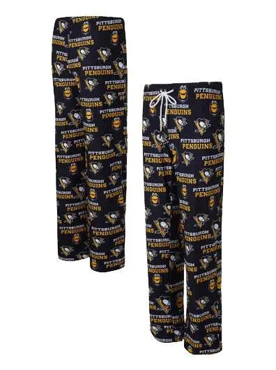 CONCEPTS SPORT Pittsburgh Penguins Allover Print Knit Pants - Black