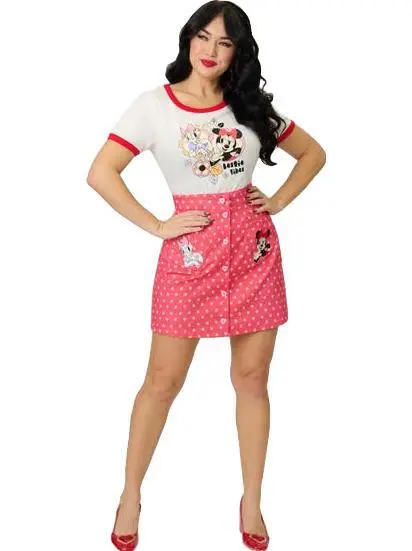 SMAK PARLOUR Kitsch Pocket Mini Skirt - Pink Polka Dot