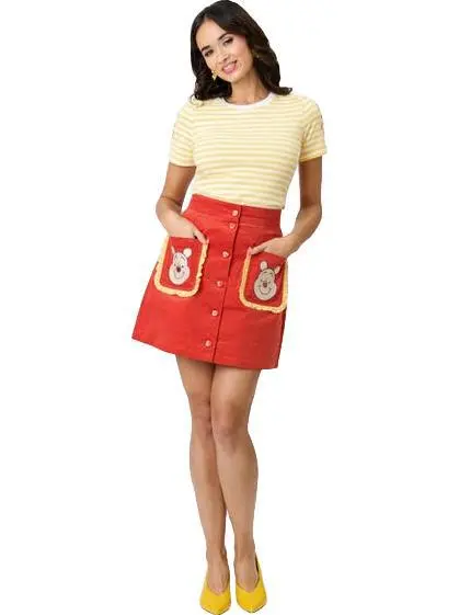SMAK PARLOUR Kitsch Pocket Mini Skirt - Red W/mouse