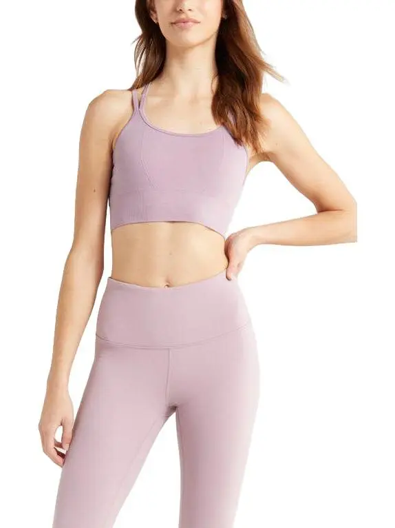 Zella Seamless Strappy Sports Bra - Purple Morn