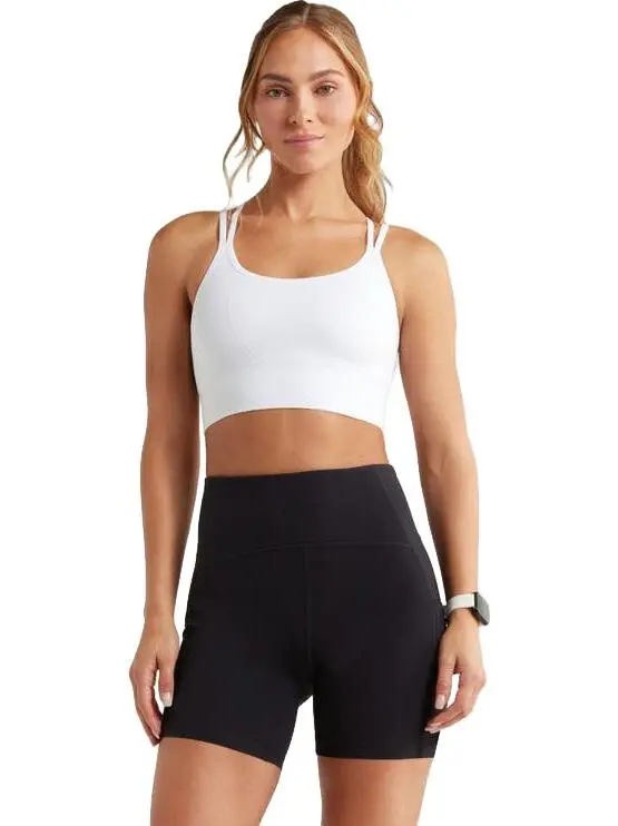 Zella Seamless Strappy Sports Bra - White