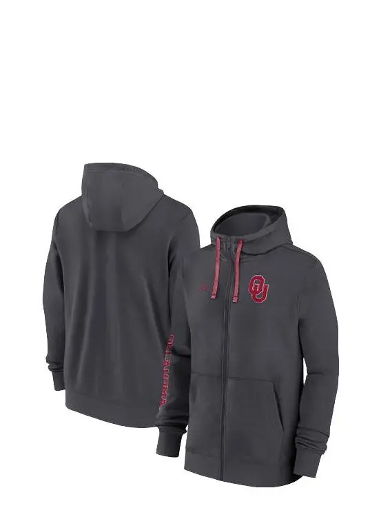 JORDAN BRAND Oklahoma Sooners 2024 Sideline Full-zip Hoodie - Anthracite