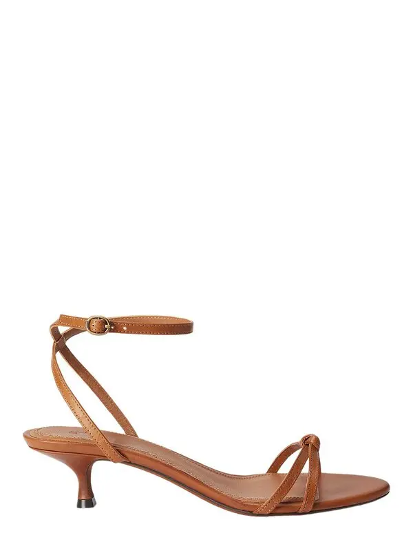 Ralph Lauren Leather Kitten-heel Sandal - Cuoio