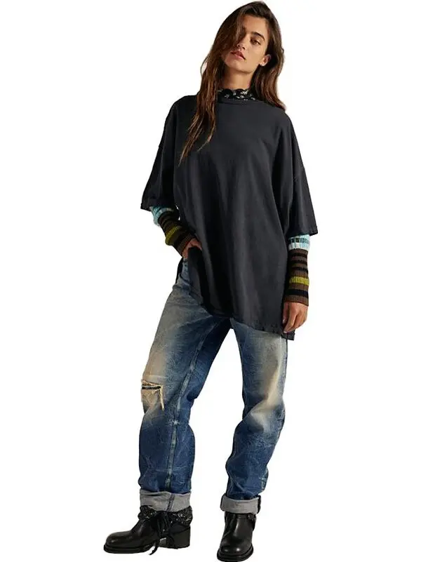 Free People We The Free Perfect Oversized Tee - Black