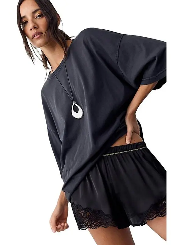 Free People We The Free Perfect Oversized Tee - Black