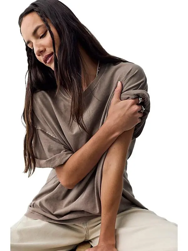 Free People We The Free Perfect Oversized Tee - Dusted Cocoa