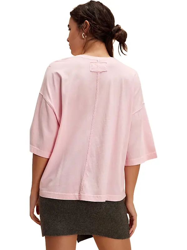 Free People We The Free Perfect Oversized Tee - Pink A Boo