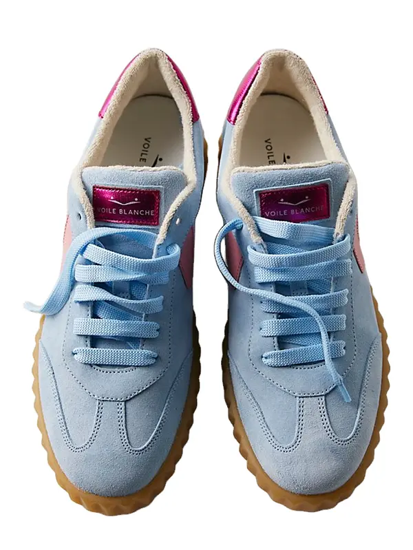 VOILE BLANCHE Ines Suede Sneakers - Sky Blue/geranium