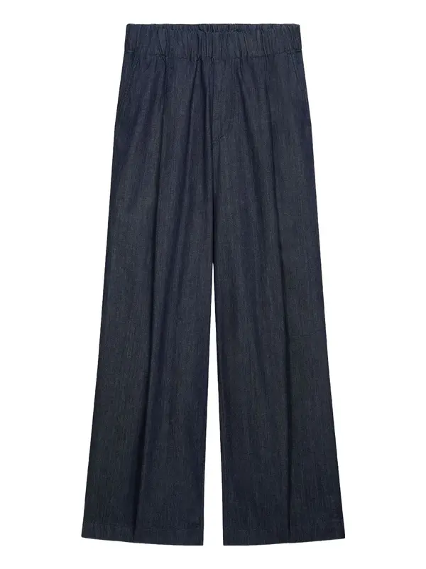 Dries Van Noten Wide Pleated Jeans - Blue