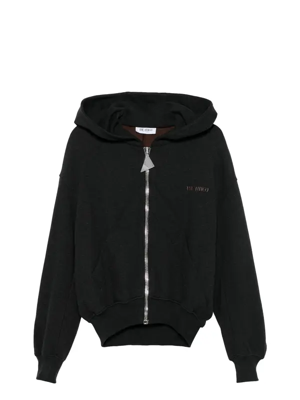Attico Logo Appliqué Hoodie - Black