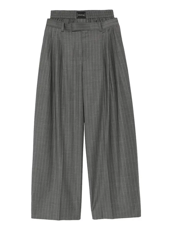 Alexander Wang Boxer-detail Pleated Trousers - Grey