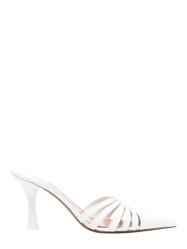 Paris Texas 85mm Nadia Leather Sandals - White
